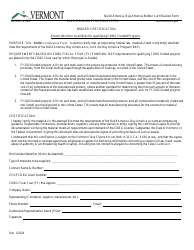 2025 Vermont Build America, Buy America Bidder Certification Form ...