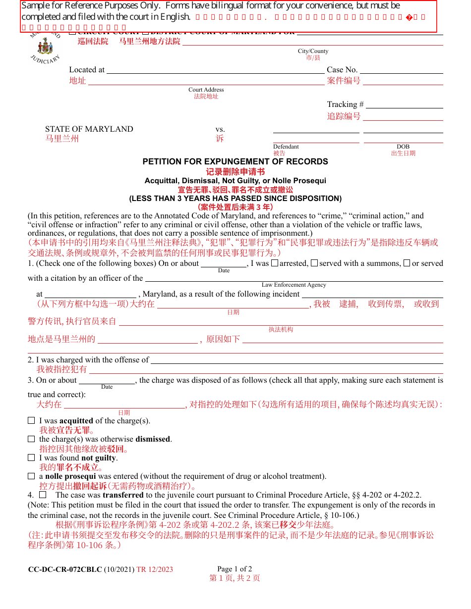 Form CC-DC-CR-072CBLC - Fill Out, Sign Online and Download Printable ...