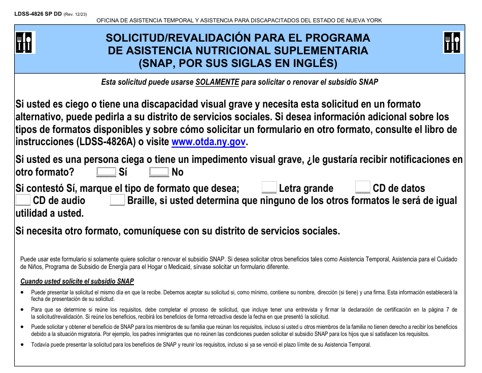 Form LDSS-4826 DD - Fill Out, Sign Online and Download Fillable PDF ...