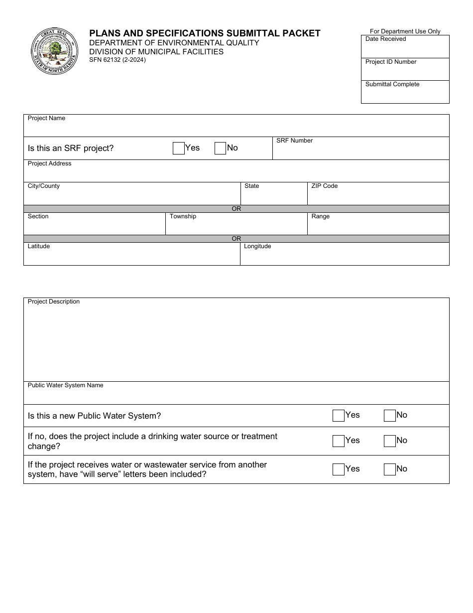 Form SFN62132 Download Fillable PDF or Fill Online Plans and ...