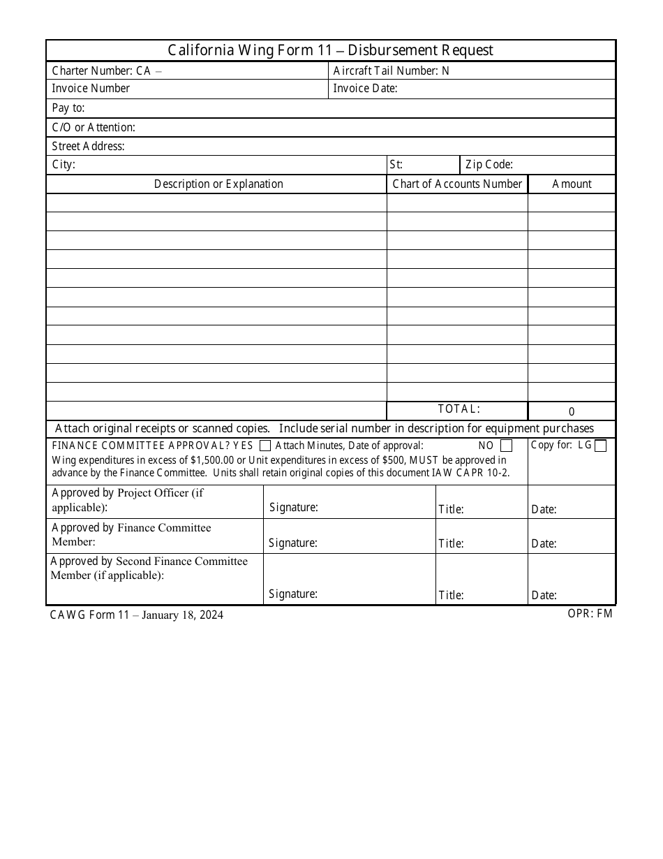 CAWG Form 11 - Fill Out, Sign Online and Download Fillable PDF ...