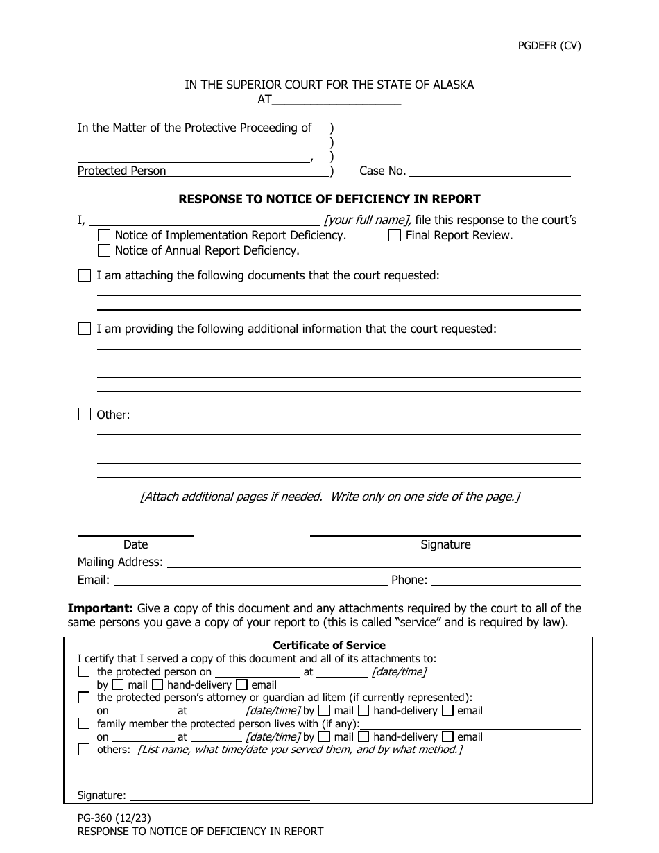 Form PG-360 - Fill Out, Sign Online and Download Fillable PDF, Alaska | Templateroller