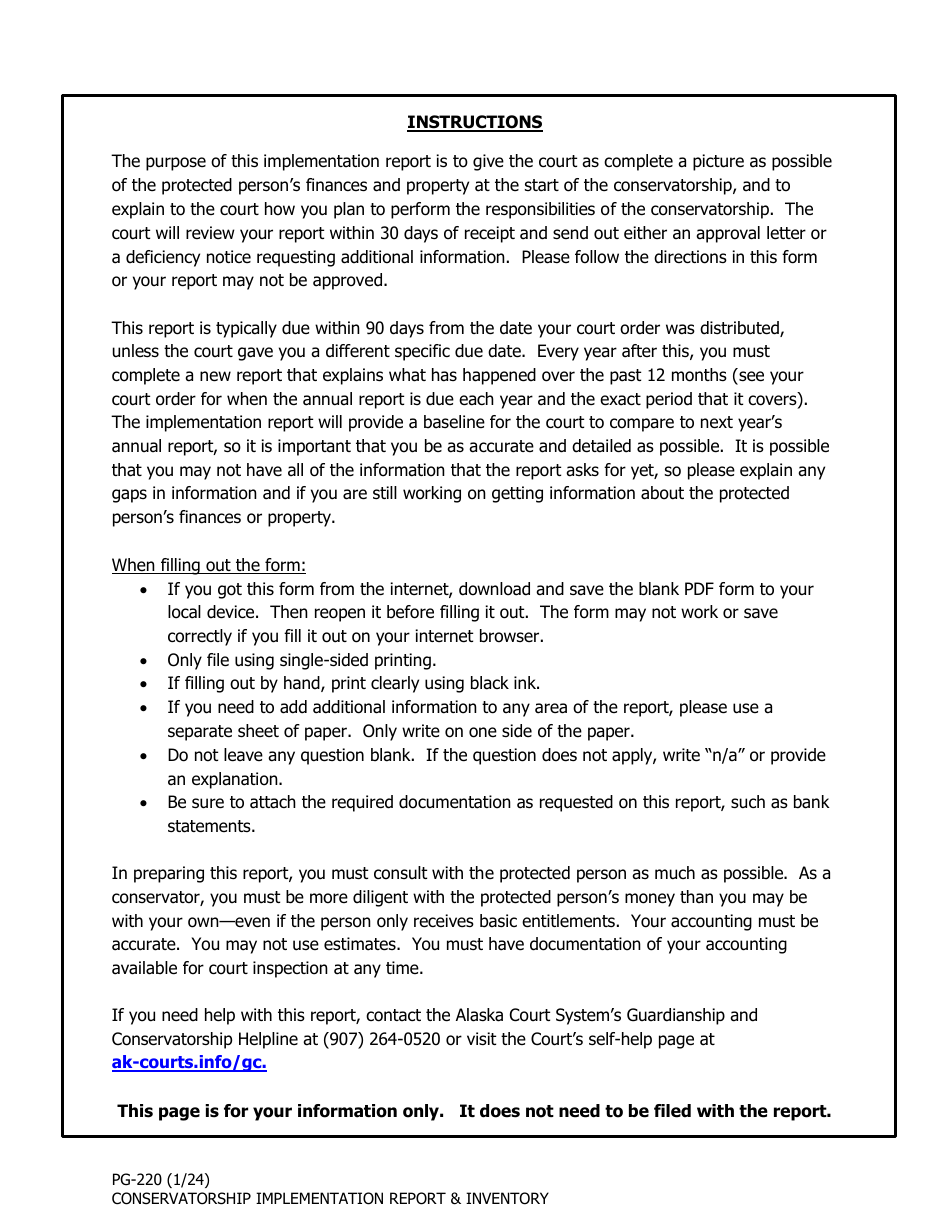 Form PG-220 Download Fillable PDF or Fill Online Conservatorship ...
