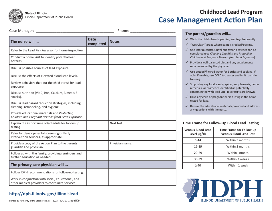 Illinois Case Management Action Plan - Childhood Lead Program - Fill Out, Sign Online and ...