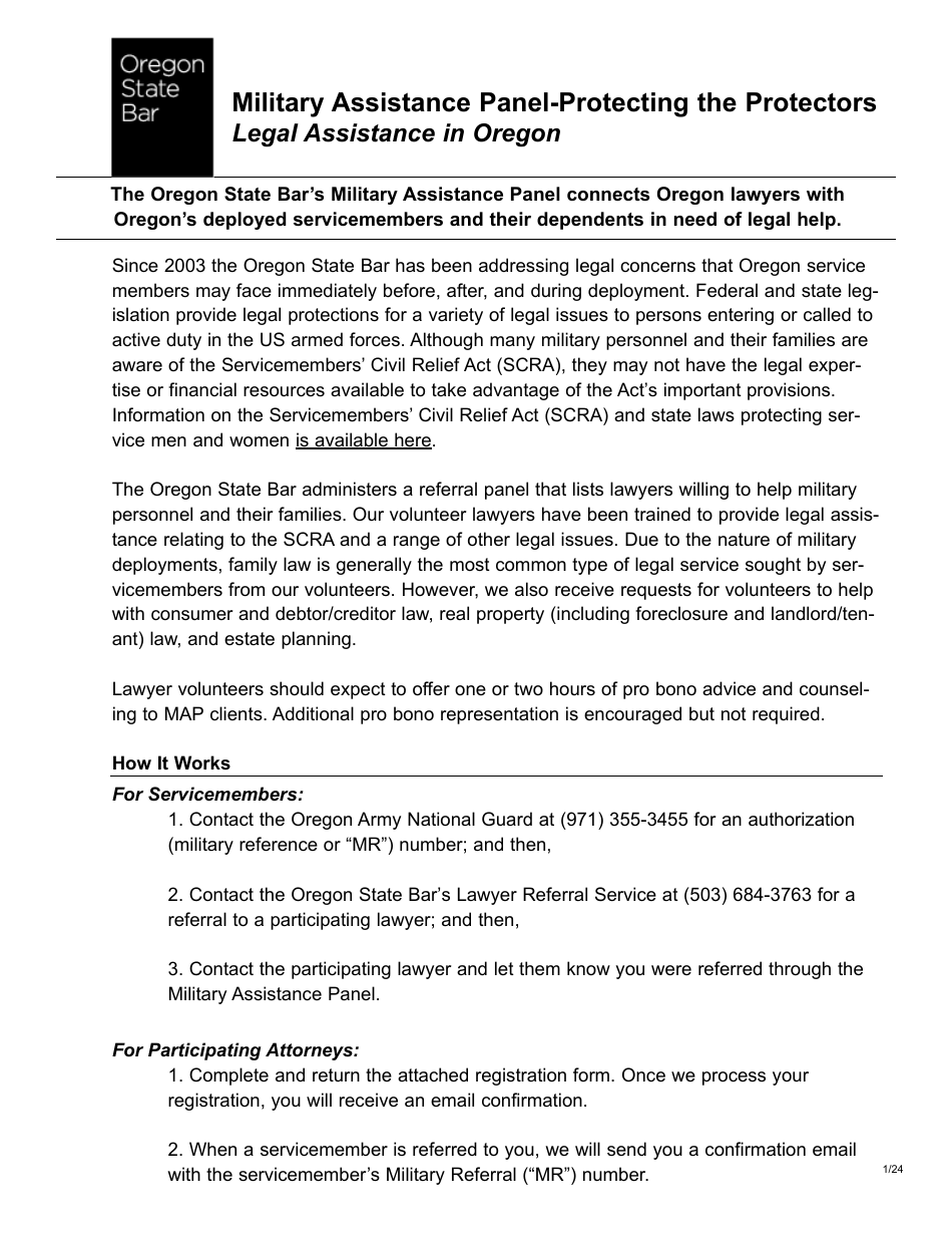 Oregon Military Assistance Panel Program Registration - Fill Out, Sign ...