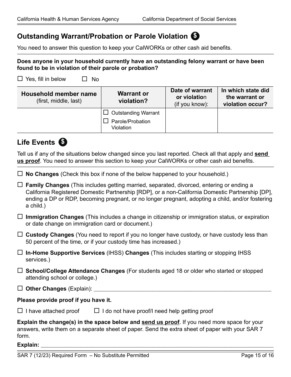 Form SAR7 Download Fillable PDF Or Fill Online Eligibility Status form-sar7-download-fillable-pdf-or-fill-online-eligibility-status