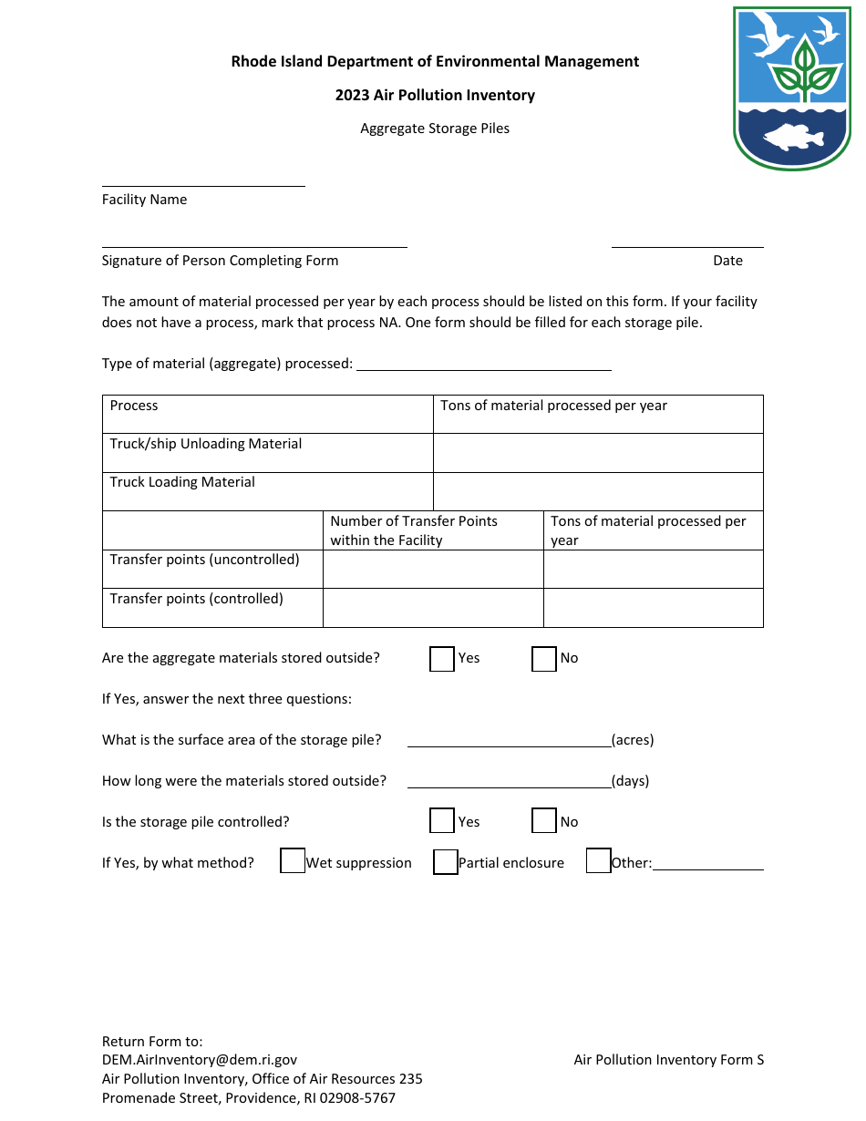API Form S Download Fillable PDF or Fill Online Aggregate Storage Piles ...