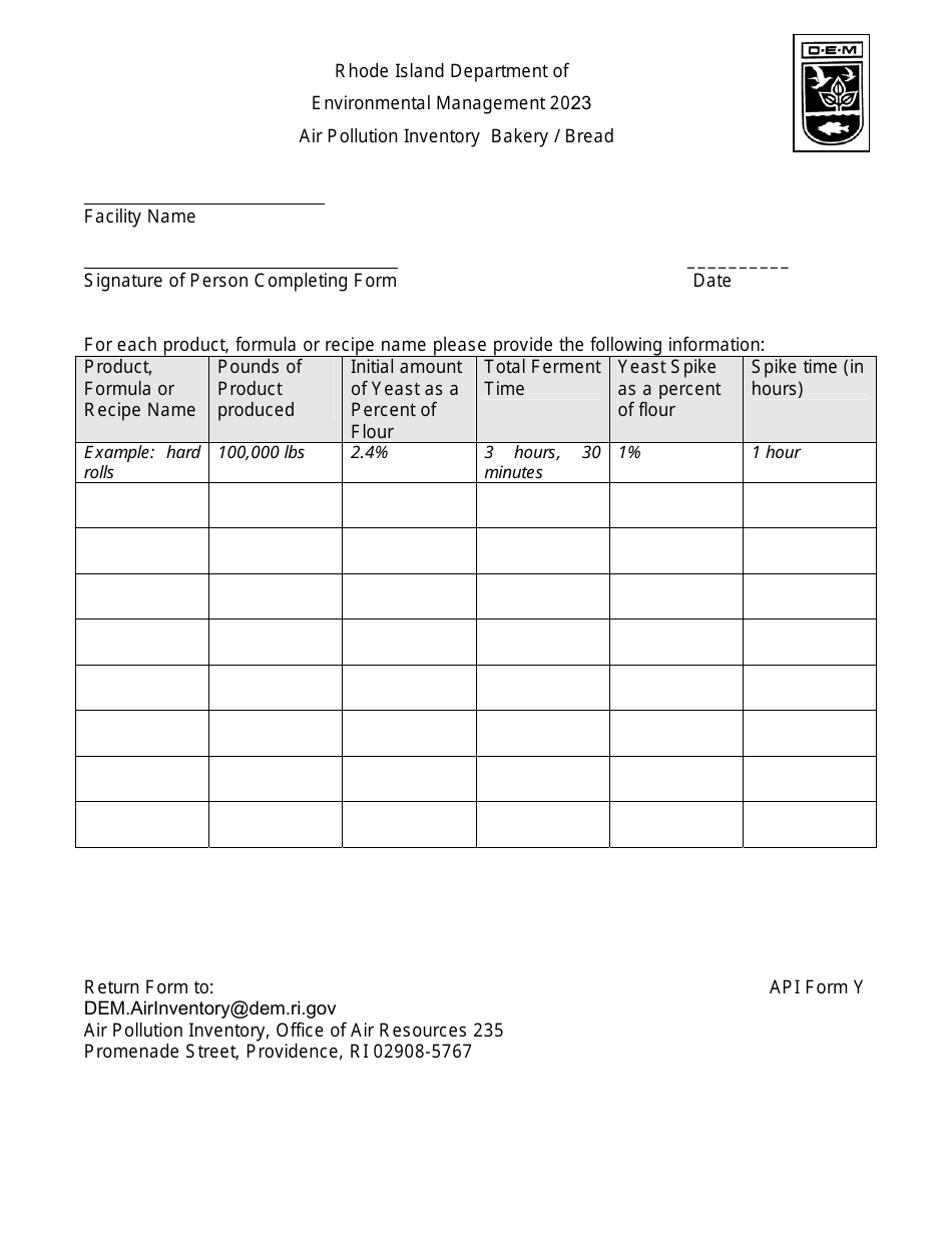 API Form Y - 2023 - Fill Out, Sign Online and Download Fillable PDF ...
