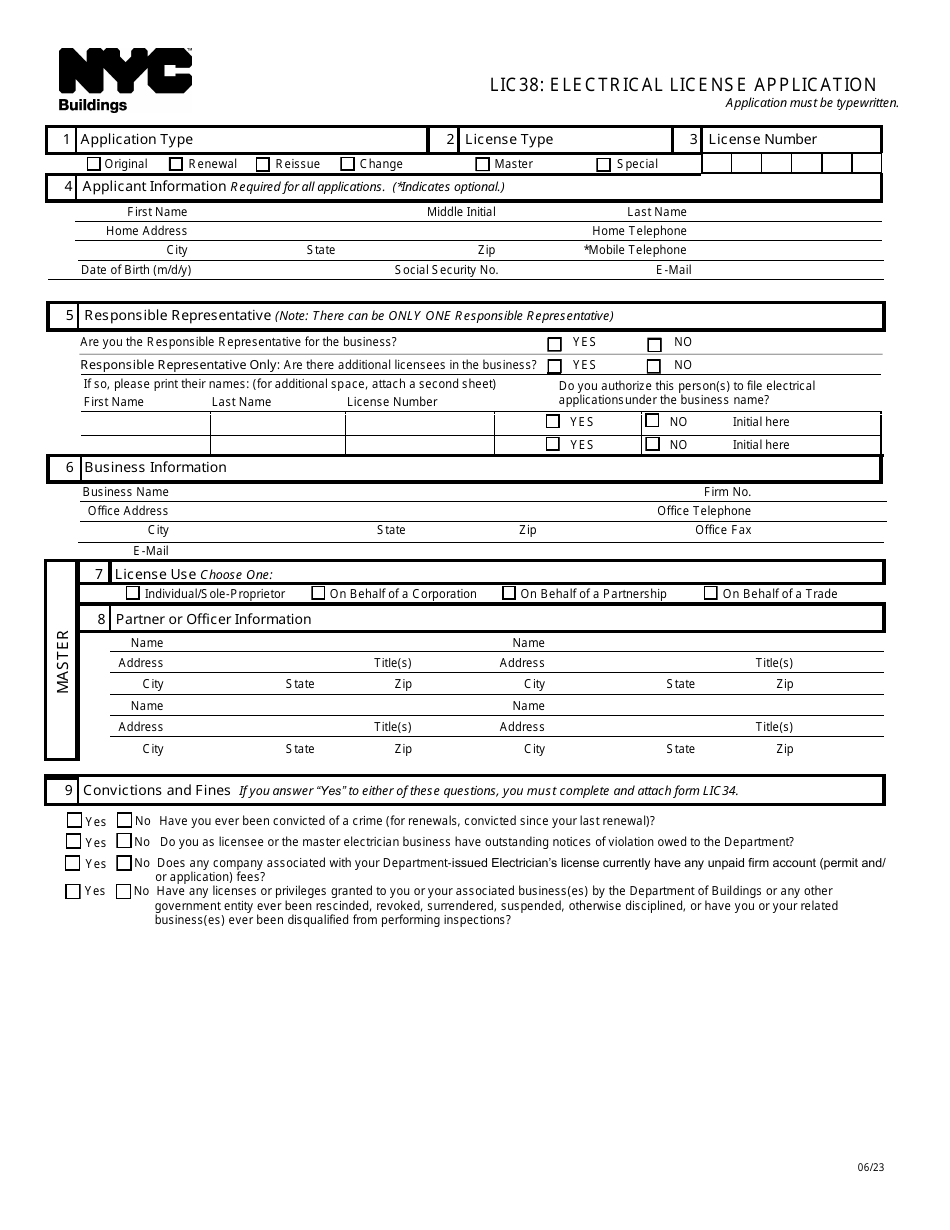Form LIC38 - Fill Out, Sign Online and Download Fillable PDF, New York ...