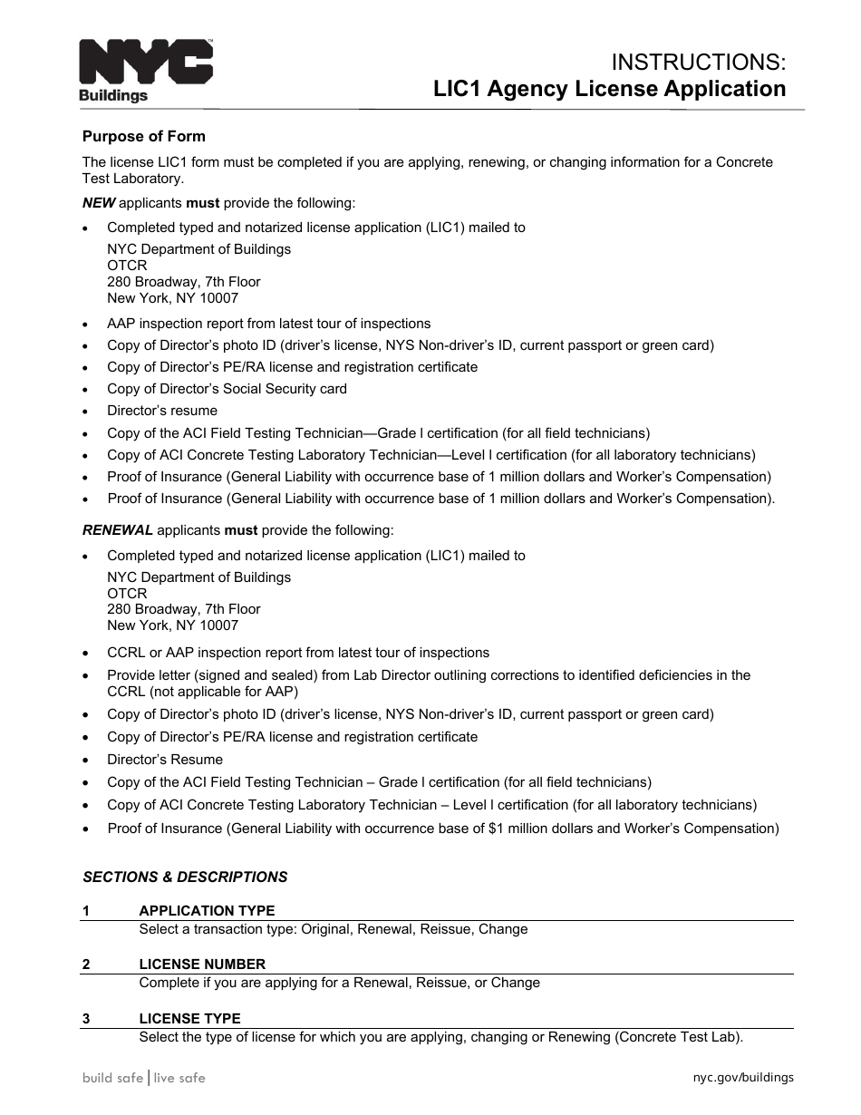 Download Instructions for Form LIC1 Agency License Application PDF ...