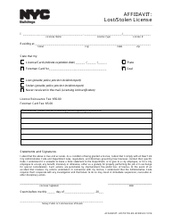 New York City Affidavit: Lost/Stolen License - Fill Out, Sign Online ...