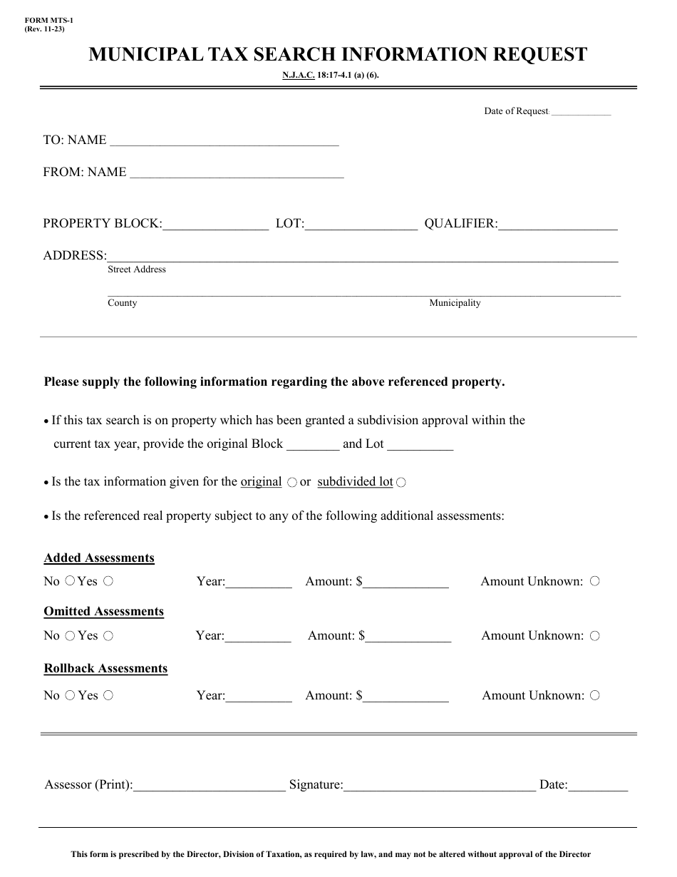 Form MTS-1 - Fill Out, Sign Online and Download Printable PDF, New ...