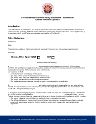 Arizona Free and Reduced-Price Policy Statement - Addendum: Special ...