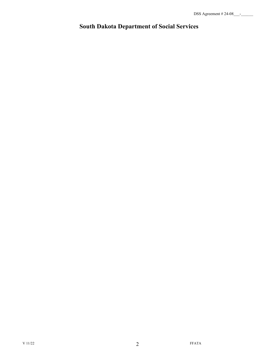 South Dakota Sub-recipient Information Ffata Request Form - Fill Out ...