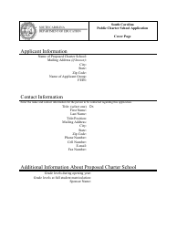 South Carolina Public Charter School Application - Cover Page - Fill ...