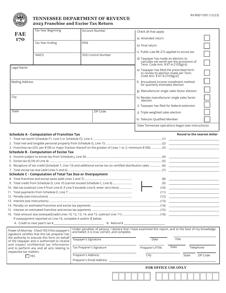 Form FAE170 (RV-R0011001) Download Printable PDF or Fill Online ...