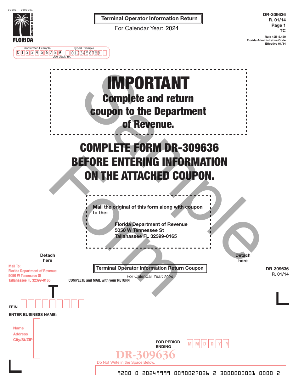 Form DR-309636 Download Printable PDF or Fill Online Terminal Operator ...