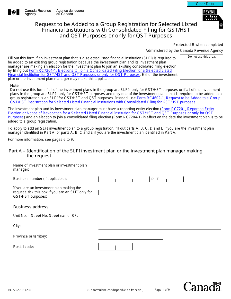 Form RC7202-1 Download Fillable PDF or Fill Online Request to Be Added ...