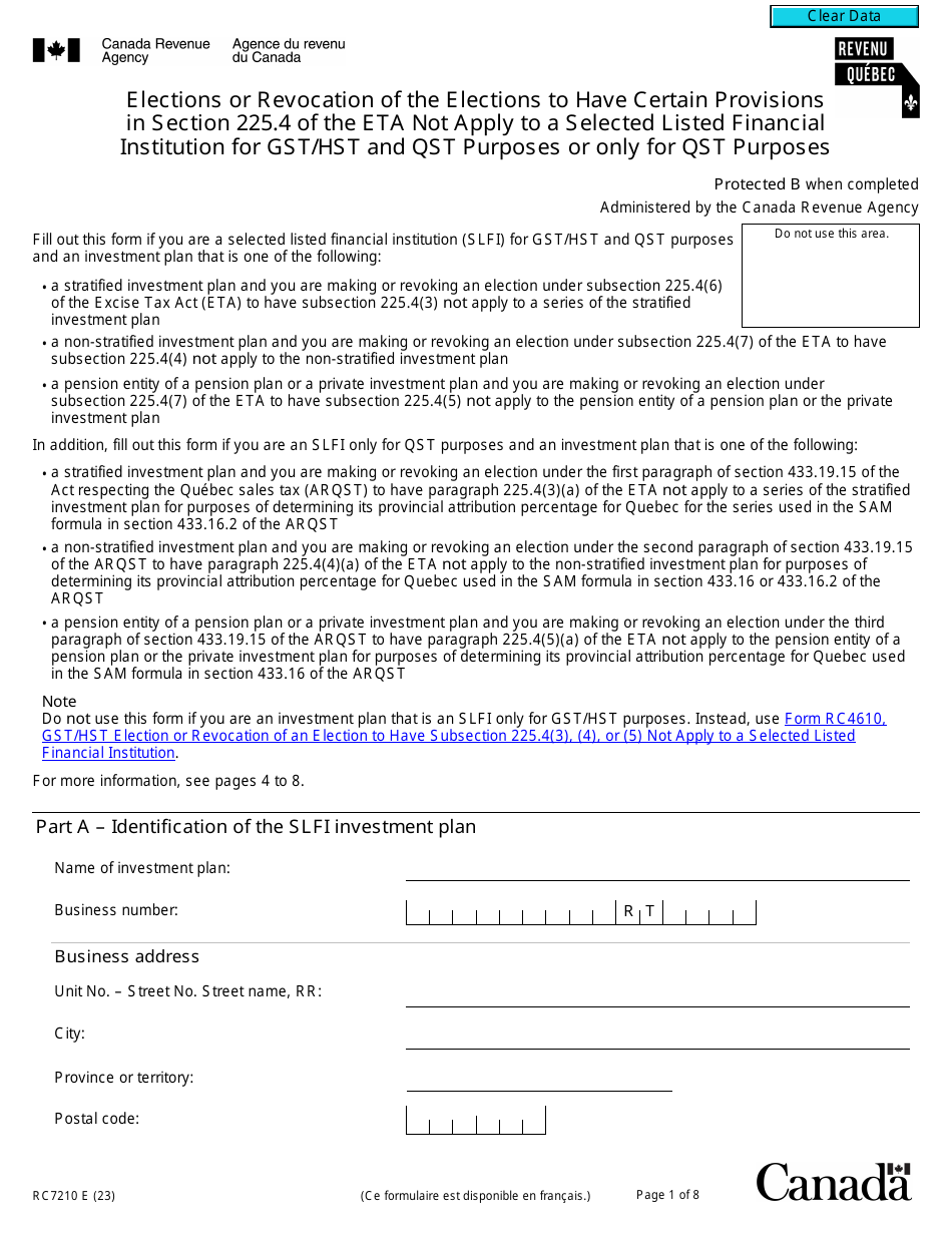 Form RC7210 Download Fillable PDF or Fill Online Elections or ...