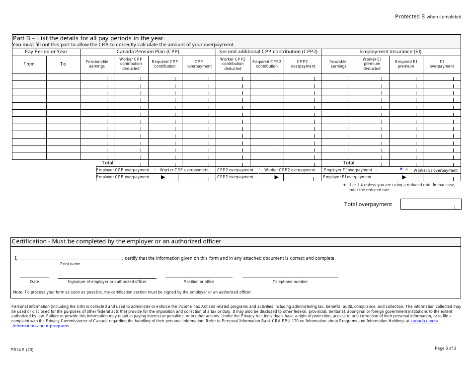 Form PD24 Download Fillable PDF or Fill Online Application for a Refund ...