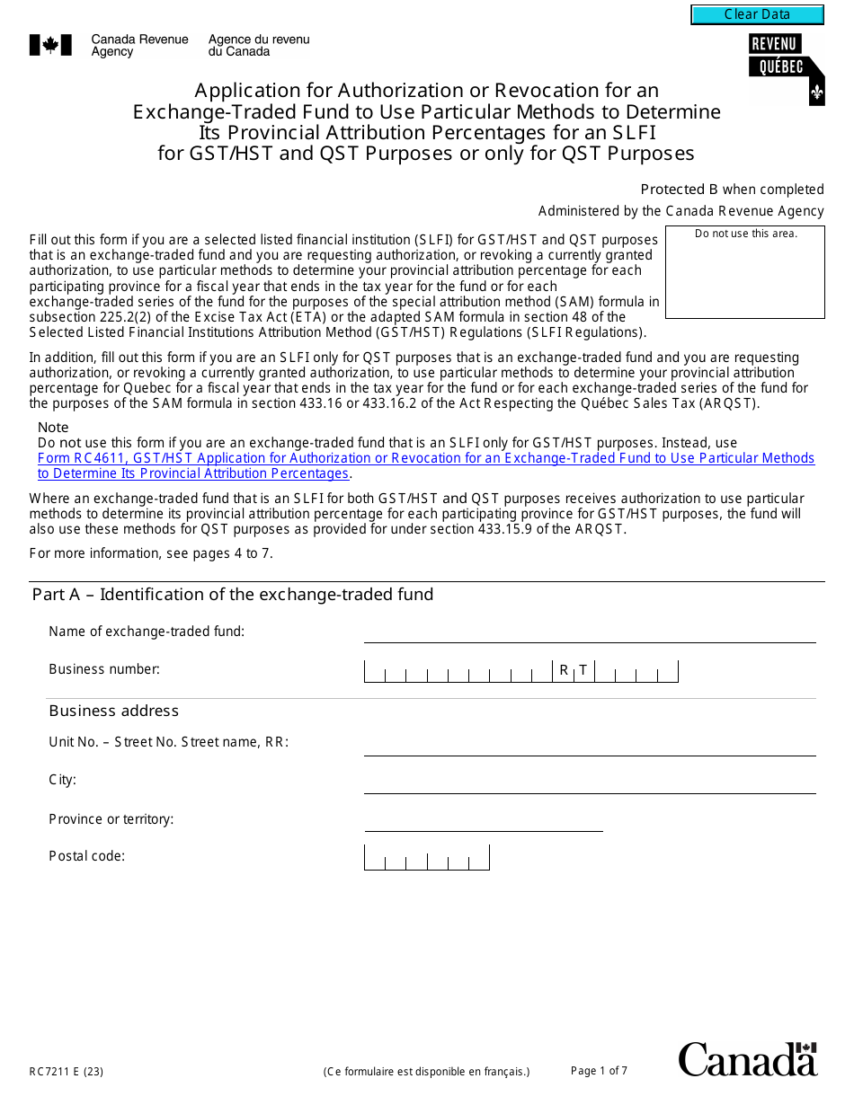 Form RC7211 Download Fillable PDF or Fill Online Application for ...