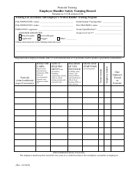 California Employee Handler Safety Training Record - Fill Out, Sign ...