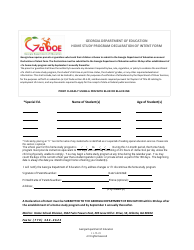 Georgia (United States) Declaration of Intent Form - Home Study Program ...