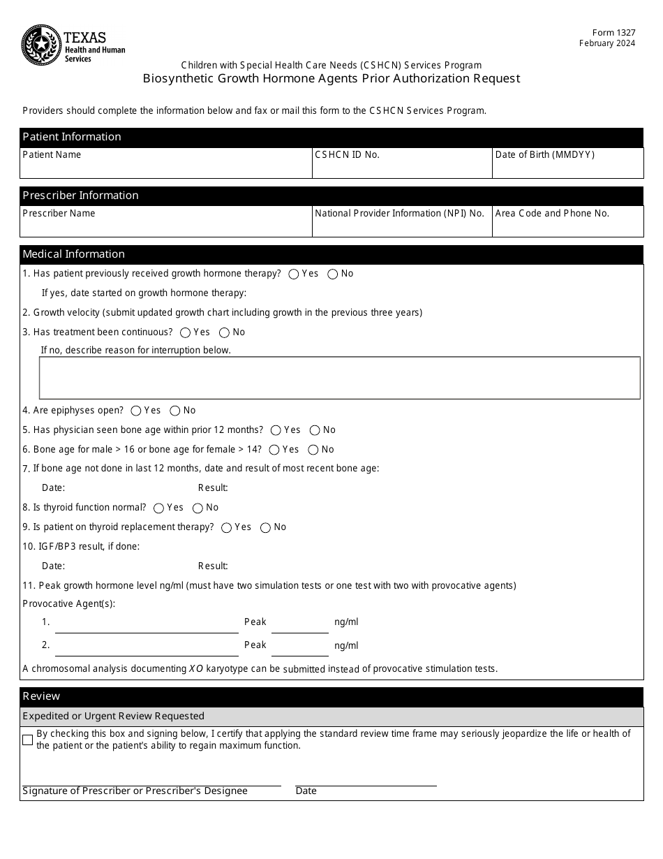 Form 1327 Download Fillable PDF or Fill Online Biosynthetic Growth ...
