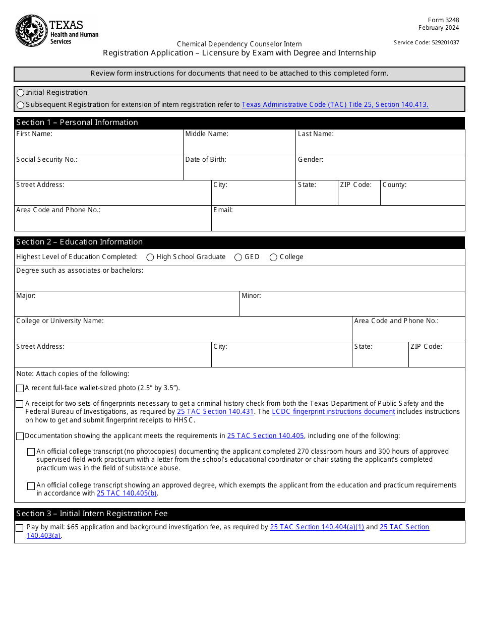 Form 3248 Download Fillable PDF or Fill Online Registration Application ...