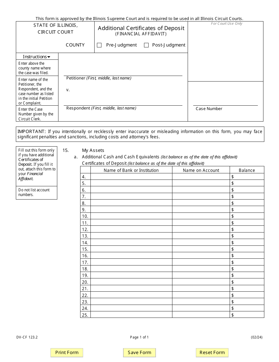Form DV-CF123.2 - Fill Out, Sign Online and Download Fillable PDF ...