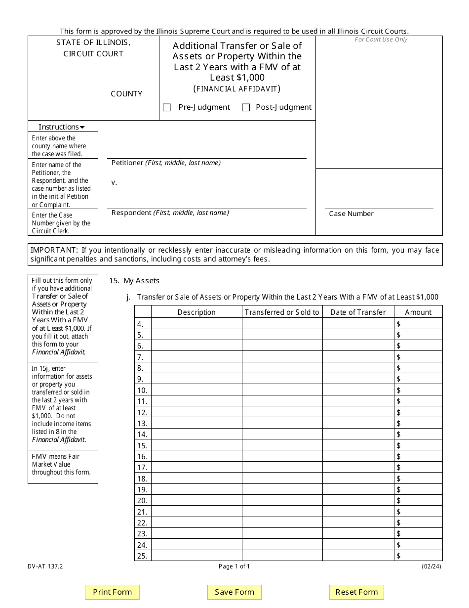 Form DV-AT137.2 - Fill Out, Sign Online and Download Fillable PDF ...