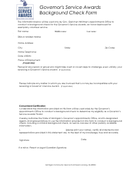 Michigan Governor's Service Awards Background Check Form - Fill Out ...