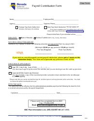 Nevada Payroll Contribution Form - Deferred Compensation Program (Ndc ...
