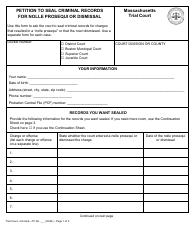 Massachusetts Petition to Seal Criminal Records for Nolle Prosequi or ...