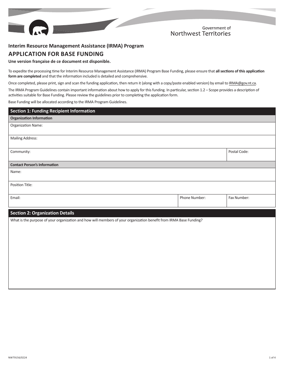 Form NWT9156 - Fill Out, Sign Online and Download Fillable PDF ...
