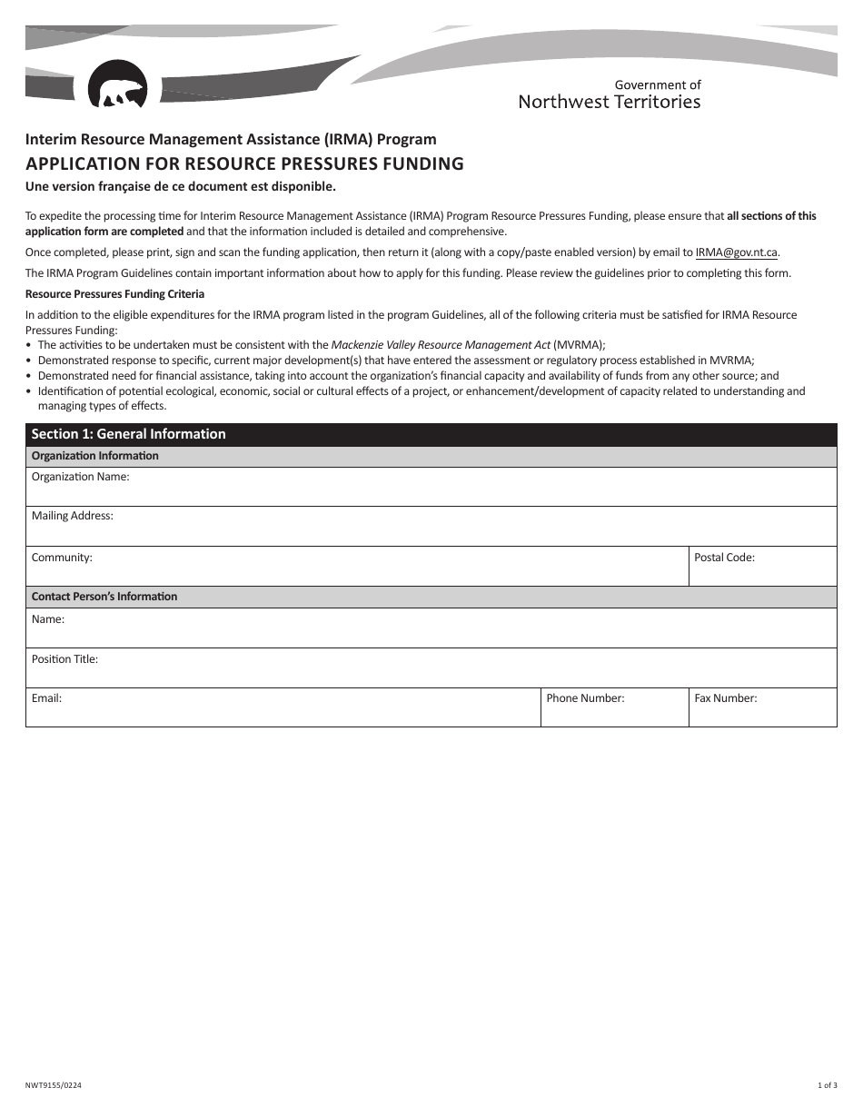 Form NWT9155 - Fill Out, Sign Online and Download Fillable PDF ...