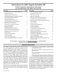 Download Instructions for Schedule CR Credit Computation Schedule PDF ...