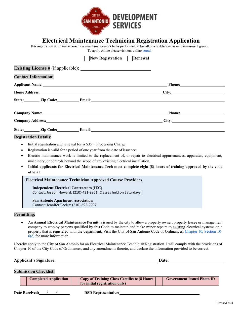 City of San Antonio, Texas Electrical Maintenance Technician ...