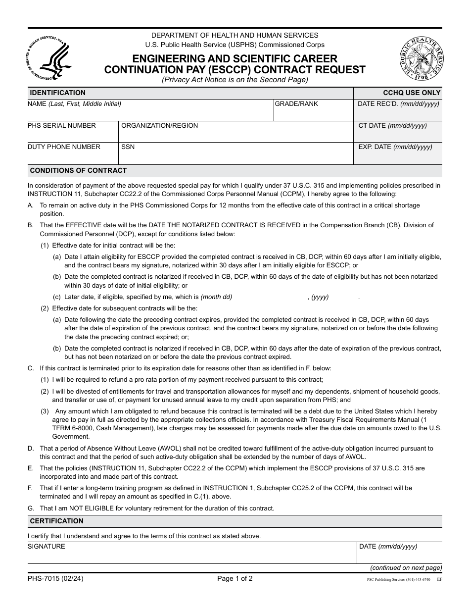 Form PHS-7015 Download Fillable PDF or Fill Online Engineering and ... Form PHS-7015 Download Fillable PDF or Fill Online Engineering and ...