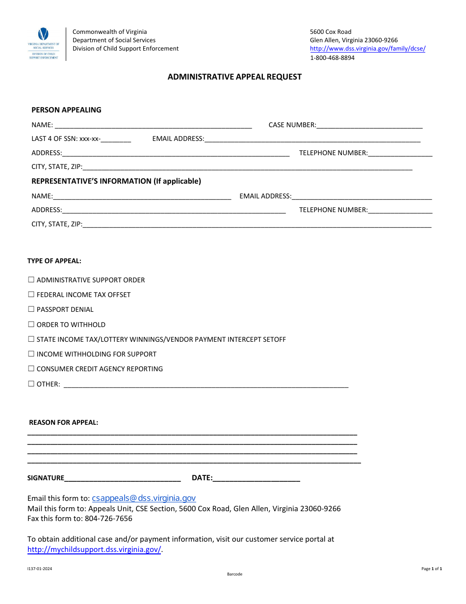 Form I137 Download Fillable PDF or Fill Online Administrative Appeal ...