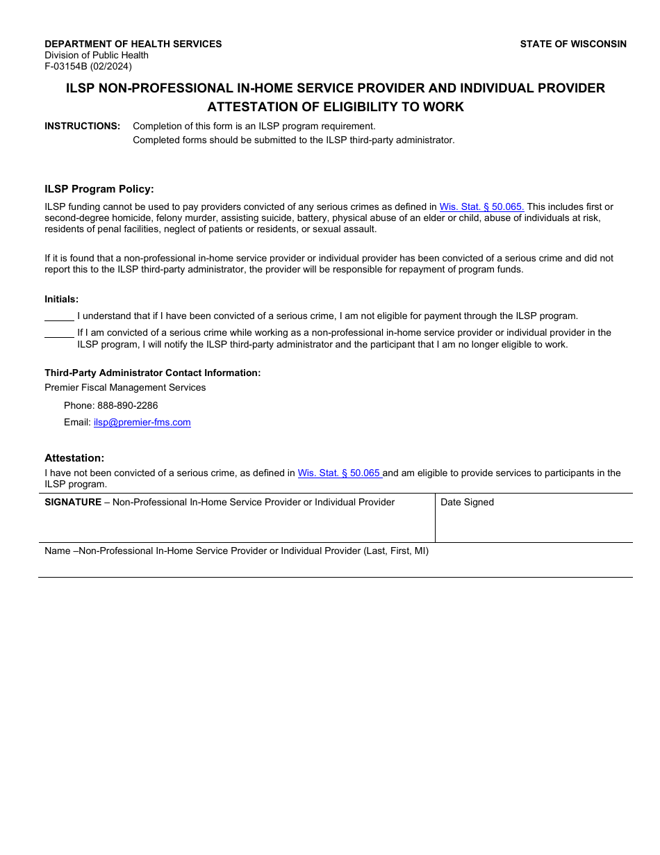 Form F-03154B - Fill Out, Sign Online and Download Fillable PDF ...