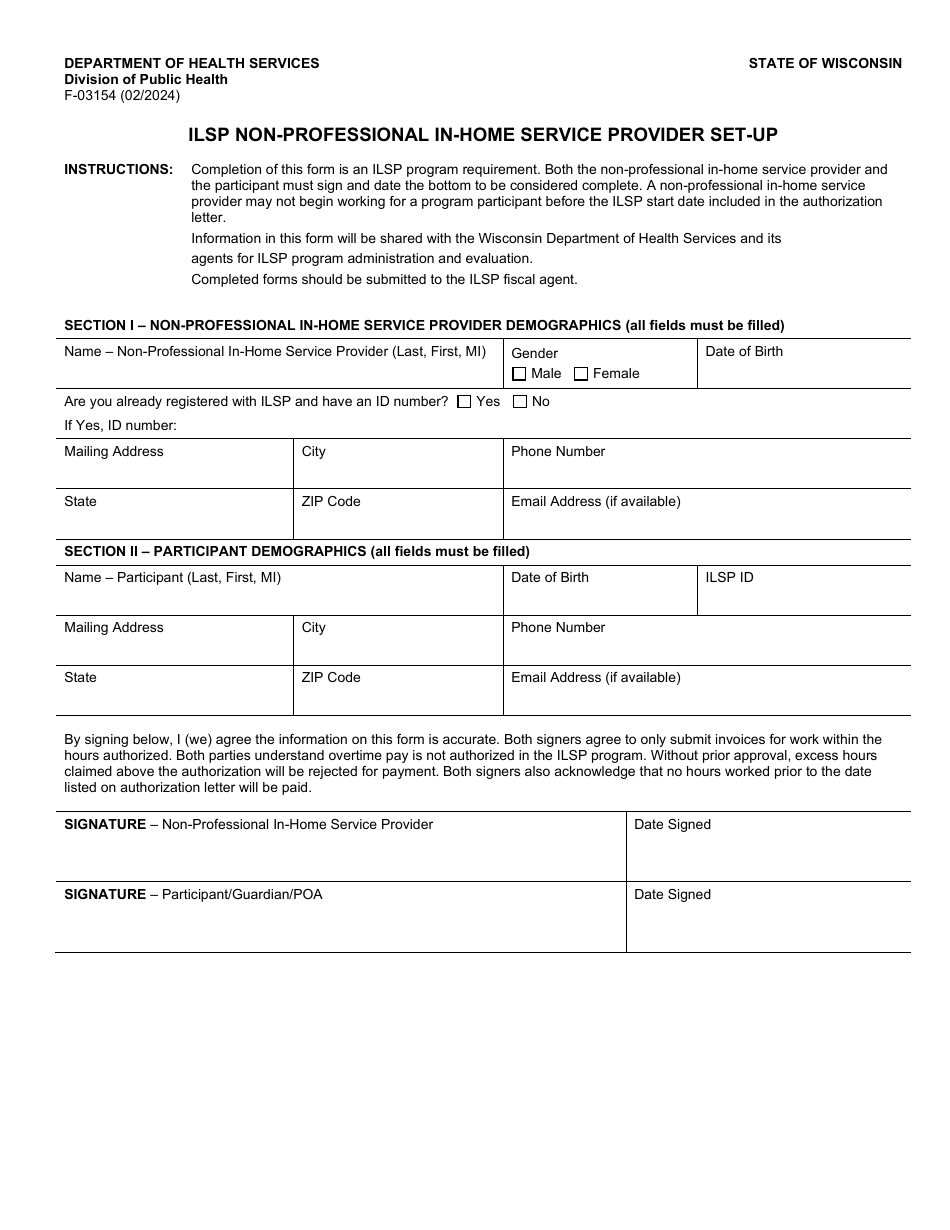 Form F-03154 - Fill Out, Sign Online and Download Fillable PDF ...