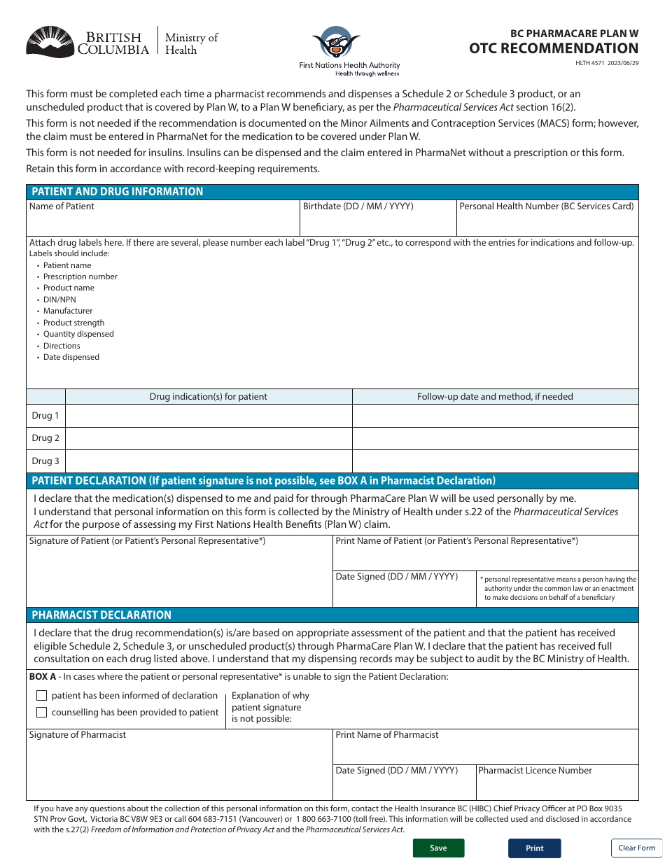 Form HLTH4571 - Fill Out, Sign Online and Download Fillable PDF ...