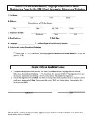 2024 Iowa Registration Form for Court Interpreter Orientation Workshop ...