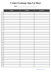 Cookie Exchange Sign-Up Sheet Download Printable PDF | Templateroller