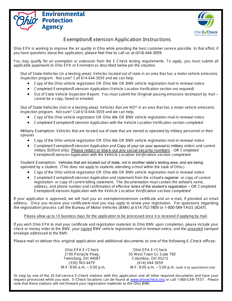 Form EPA3451 Download Printable PDF or Fill Online Exemption/Extension ...