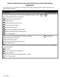 Idaho Organic System Plan for Non-dairy Ruminants (Livestock Monitoring Supplement) - Fill Out ...