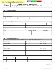 Form CTV-101 - Fill Out, Sign Online and Download Fillable PDF ...