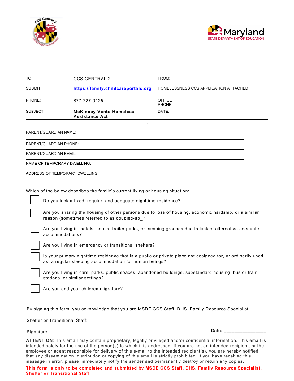 Maryland Homelessness Ccs Application Coversheet - Fill Out, Sign ...