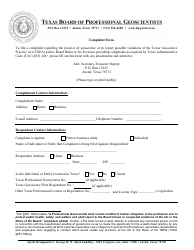 Texas Complaint Form - Fill Out, Sign Online and Download PDF ...